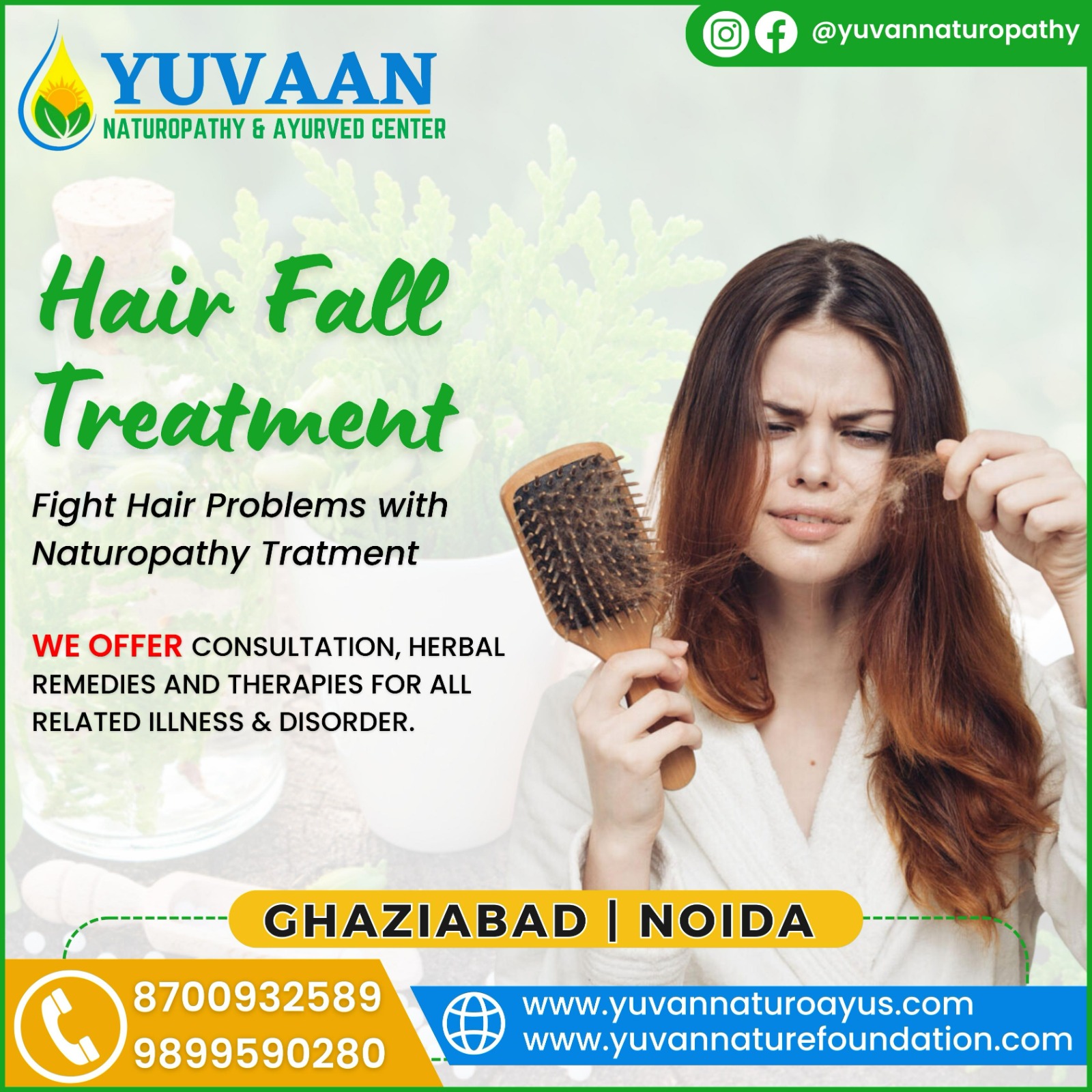 Hair Fall | Causes of Hair fall - Yuvaan Nature Foundation
